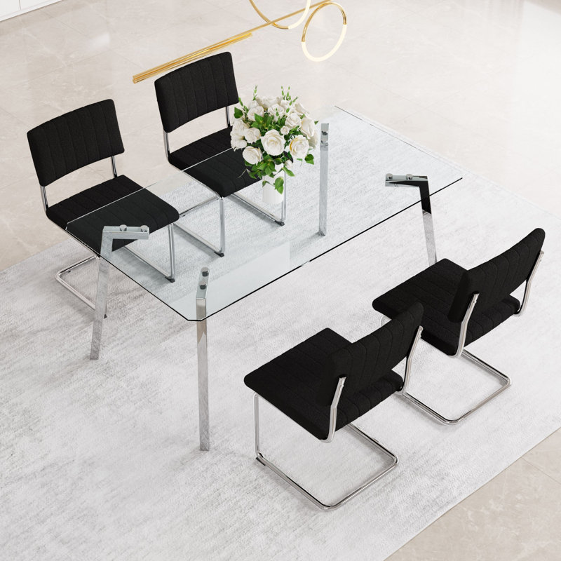 Wrought Studio 5 - Piece Glass Dining Set | Wayfair